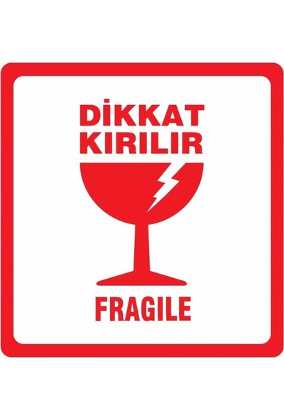 Etiket Sanatı Dikkat Kırılabilir Etiketi Kendinden Yapışkanlı 10 x 10 cm 100'lü Etiket Sanatı Dikkat Kırılabilir Etiketi Kendinden Yapışkanlı 10 x 10 cm 100'lü