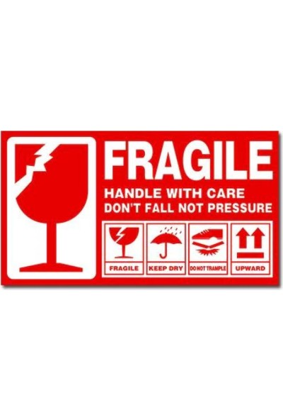 Etiket Sanatı Fragile Etiketi Dikkat Kırılır Kendinden Yapışkanlı 9 x 5 cm Etiket Sanatı Fragile Etiketi Dikkat Kırılır Kendinden Yapışkanlı 9 x 5 cm