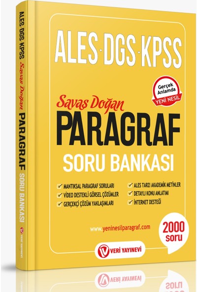 Veri Yayınevi Kpss-Dgs-Ales Paragraf Soru Bankası Veri Yayınevi Kpss-Dgs-Ales Paragraf Soru Bankası