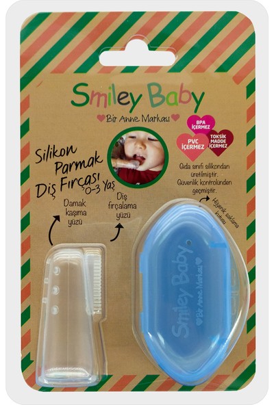 Bio Smile Smiley Baby Silikon Parmak Diş Fırçası Mavi - 0-3 Yaş Bio Smile Smiley Baby Silikon Parmak Diş Fırçası Mavi - 0-3 Yaş