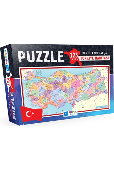 Blue Focus 123 Parça Türkiye Haritası İl Şekilli