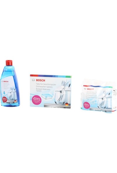 Bosch Bulaşık Makinesi Deterjan Seti Tuz + Parlatıcı + Tablet Deterjan Bosch Bulaşık Makinesi Deterjan Seti Tuz + Parlatıcı + Tablet Deterjan