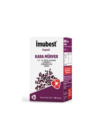 İmubest Beta Glukan Kara Mürver 30 Kapsül İmubest Beta Glukan Kara Mürver 30 Kapsül