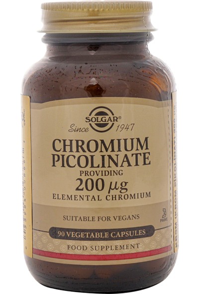 Solgar Chromium Picolinate 200Mcg 90 Kapsül Solgar Chromium Picolinate 200Mcg 90 Kapsül