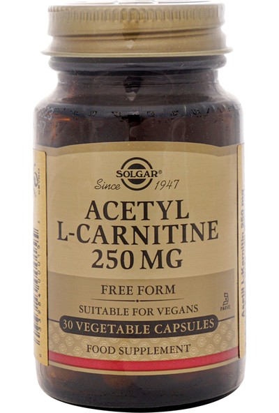 Solgar Acetyl L-Carnitine 250 Mg 30 Kapsül Solgar Acetyl L-Carnitine 250 Mg 30 Kapsül