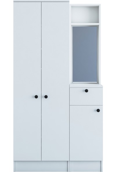 Rani Modern Çekmeceli Aynalı Portmanto Ayakkabılık Vestiyer Beyaz Rani Modern Çekmeceli Aynalı Portmanto Ayakkabılık Vestiyer Beyaz