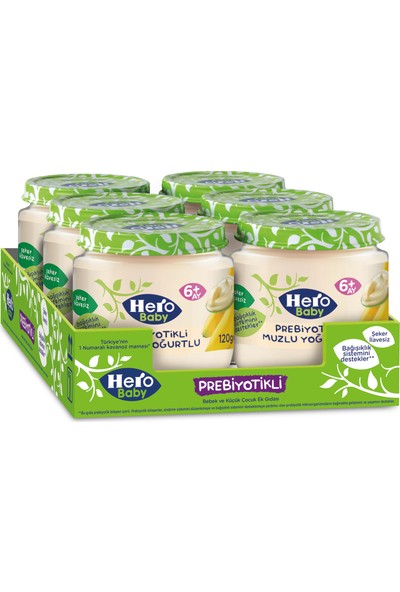 Hero Baby Prebiyotikli Muzlu Yoğurtlu 120 gr x 6 (6'lı Paket) Hero Baby Prebiyotikli Muzlu Yoğurtlu 120 gr x 6 (6'lı Paket)