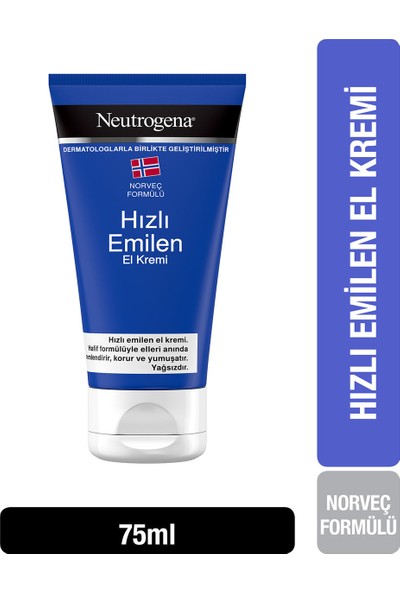 Neutrogena Norveç Formülü Hızlı Emilen El Kremi 75 Ml