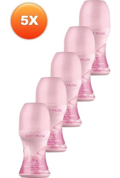 Avon Soft Musk Kadın Rollon 50 Ml. Beşli Set Avon Soft Musk Kadın Rollon 50 Ml. Beşli Set