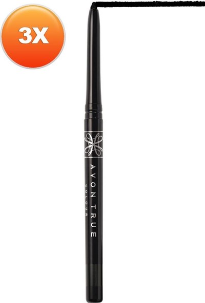 Avon Glimmersticks Açılıp Kapanabilen Göz Kalemi Blackest Black Üçlü Set