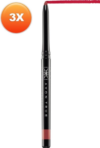 Avon Açılıp Kapanabilen Dudak Kalemi True Red Üçlü Set