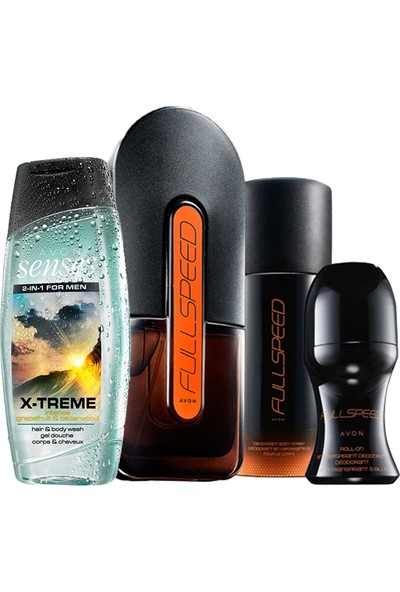 Avon Full Speed Erkek Parfüm Deodorant Rollon Duş Jeli Dörtlü Set Avon Full Speed Erkek Parfüm Deodorant Rollon Duş Jeli Dörtlü Set