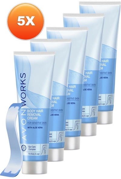 Avon Works Vücut Için Tüy Dökücü Krem 100 ml 5'li Set Avon Works Vücut Için Tüy Dökücü Krem 100 ml 5'li Set