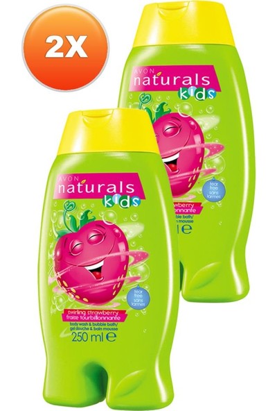 Avon Çilek Kokulu Vücut Şampuanlı Banyo Köpüğü 250 ml 2'li Set