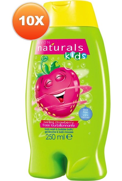 Avon Çilek Kokulu Vücut Şampuanlı Banyo Köpüğü 250 ml 10'lu Set