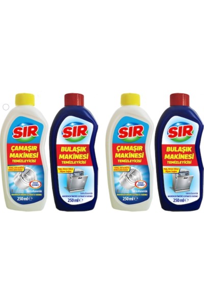 Sır Bulaşık ve Çamaşır Makinesi Temizleyici 250 ml 4'lü