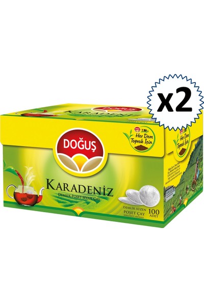 Doğuş Karadeniz Demlik Poşet Çay 100'LÜ x 2 Paket 200 Adet