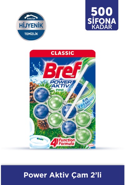 Bref Power Aktiv Katı Tuvalet Bloğu Çam İkili Bref Power Aktiv Katı Tuvalet Bloğu Çam İkili