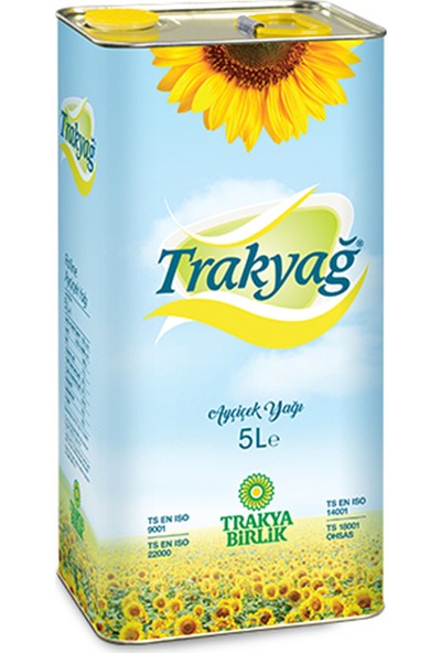 Trakyağ Rafine Ayçiçek Yağı Teneke 5 lt Trakyağ Rafine Ayçiçek Yağı Teneke 5 lt