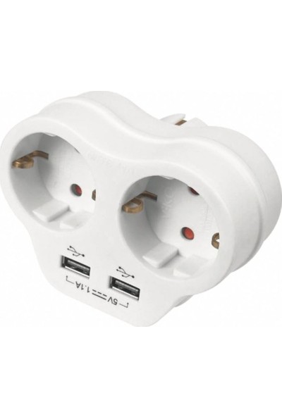 Viko İkili Topraklı 1 A Çift USB Çıkışlı Fiş