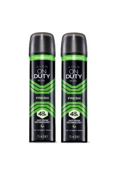 Avon On Duty Fresh Sıkıştırılmış Antiperspirant Deodorant 48 Saat - Erkek 75 ml Iki Adet Avon On Duty Fresh Sıkıştırılmış Antiperspirant Deodorant 48 Saat - Erkek 75 ml Iki Adet