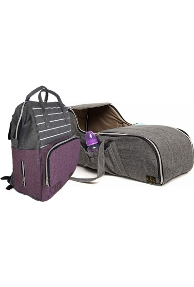 U.S.F Bebek Bakım Çantası + Portbebe Set - Mor
