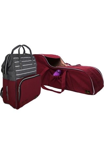 U.S.F Bebek Bakım Çantası + Portbebe Set - Bordo