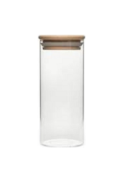 Mien Cam Kavanoz Bambu Kapaklı Borosilikat 7 x 17 cm