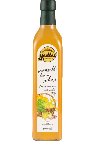 Yedier Sarımsaklı Limon Sirkesi 500 ml - Katkısız Doğal Fermantasyon Yedier Sarımsaklı Limon Sirkesi 500 ml - Katkısız Doğal Fermantasyon