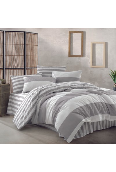 Cotton Touch Çift Taraflı Çift Kişilik Stil Gri Ranforce Nevresim Takımı Cotton Touch Çift Taraflı Çift Kişilik Stil Gri Ranforce Nevresim Takımı