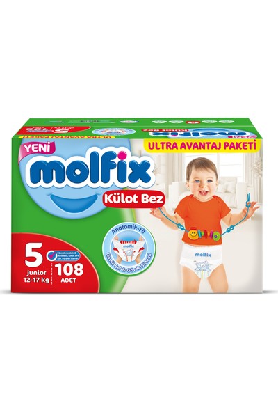 Molfix Külot Bez 5 Beden Junior 108'li Ultra Avantaj Paketi Kutu Molfix Külot Bez 5 Beden Junior 108'li Ultra Avantaj Paketi Kutu