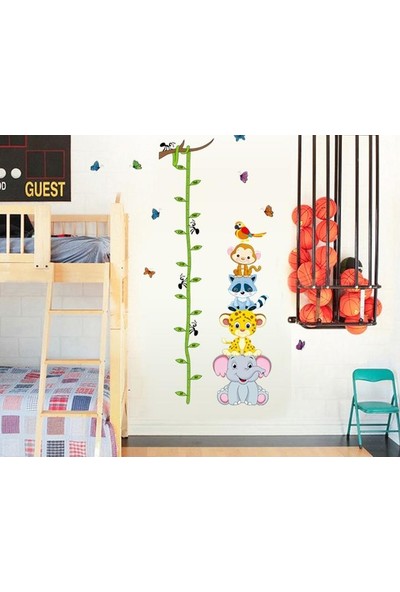 Crystal Kids Çocuk Odası Duvar Sevimli Hayvanlar Boy Ölçen Sticker