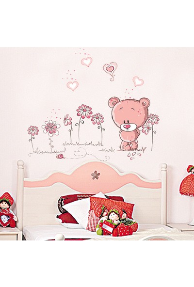 Crystal Kids Bebek ve Çocuk Odası Pembe Sevimli Ayıcık Duvar Sticker Crystal Kids Bebek ve Çocuk Odası Pembe Sevimli Ayıcık Duvar Sticker