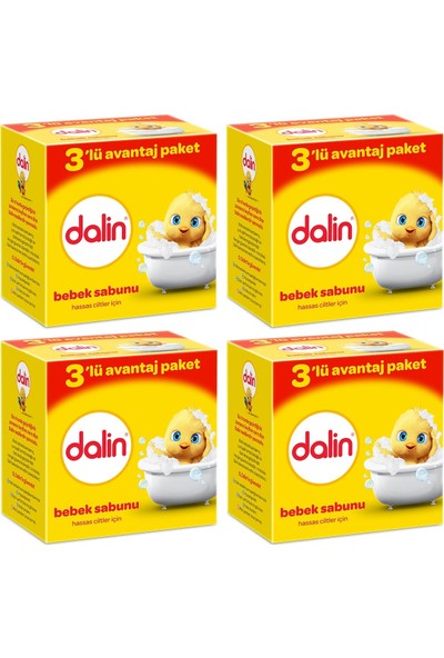 Dalin Bebe Sabun 3'lü Paket 100 gr x 4 Adet