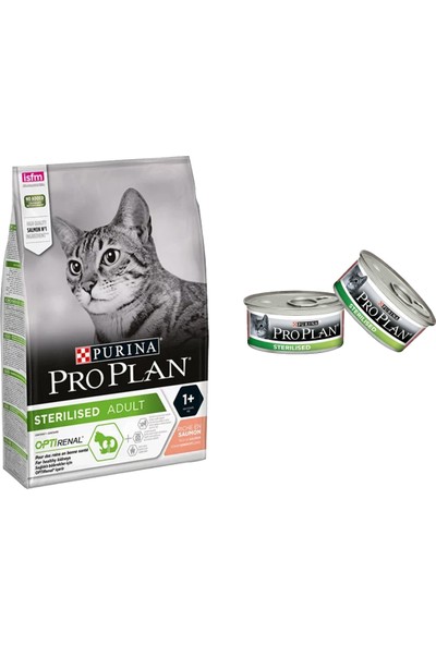 Pro Plan 3 kg Sterilised Somonlu Kısırlaştırılmış Kedi Maması + 2 Adet Sterilised Somonlu Konserve Pro Plan 3 kg Sterilised Somonlu Kısırlaştırılmış Kedi Maması + 2 Adet Sterilised Somonlu Konserve