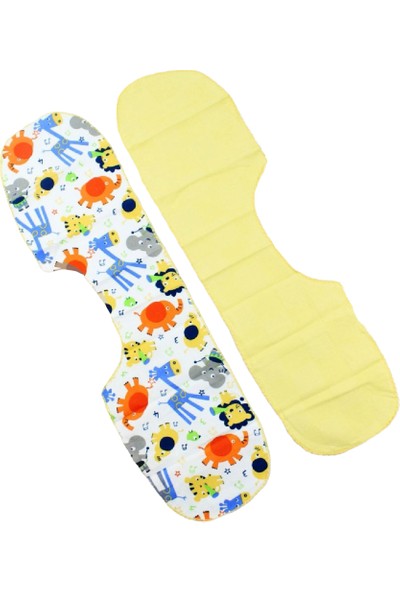 Mini Damla Müslin Omuz Bezi 2'li Set Sarı Safari Motif Mini Damla Müslin Omuz Bezi 2'li Set Sarı Safari Motif