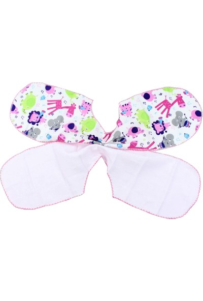 Mini Damla Müslin Omuz Bezi 2'li Set Pembe-Beyaz Safari Motif Mini Damla Müslin Omuz Bezi 2'li Set Pembe-Beyaz Safari Motif