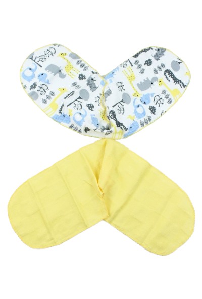 Mini Damla Müslin Omuz Bezi 2'li Set Sarı-Beyaz Safari Motif Mini Damla Müslin Omuz Bezi 2'li Set Sarı-Beyaz Safari Motif
