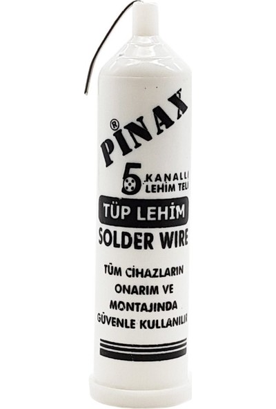 Pinax Tüp Lehim Teli 5 Kanallı 1.2 mm Solder Wire 40 gr Pinax Tüp Lehim Teli 5 Kanallı 1.2 mm Solder Wire 40 gr