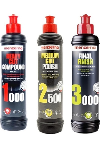 Menzerna 1000 2500 3000 Pasta Hare Seti 250 ml