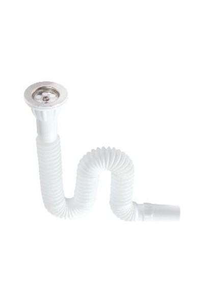 GUCLU Lavabo Sifonu Körüklü Su Gideri Beyaz 65 x 32 cm GUCLU Lavabo Sifonu Körüklü Su Gideri Beyaz 65 x 32 cm