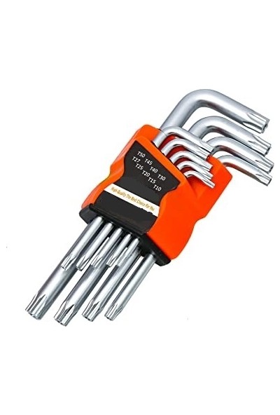 Makro Yapı Yıldız Alyan Anahtar Takımı Delikli Set Kısa 9'lu Metalik Gri