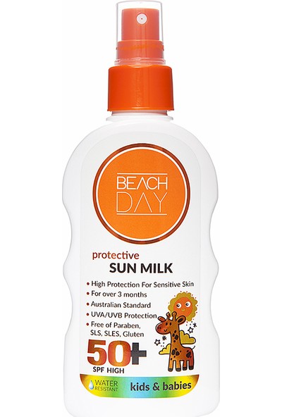 Beach Day Sun Mılk 50+ Kids And Babies Spray 150ml Beach Day Sun Mılk 50+ Kids And Babies Spray 150ml