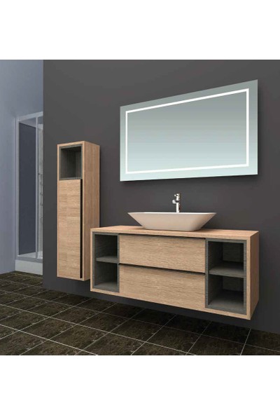 Evros Vezir Banyo Dolabı 120 cm Ceviz Evros Vezir Banyo Dolabı 120 cm Ceviz