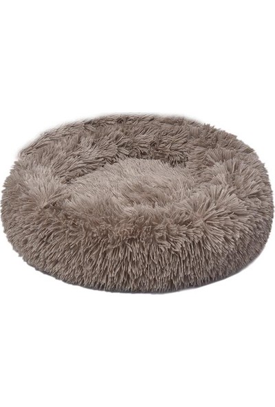 Dubex Ponchik Yuvarlak Kedi Köpek Yatağı Bej M