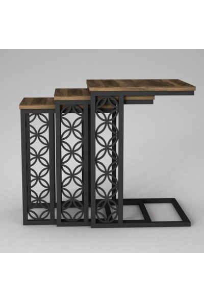 Thorqtech Bergama Zigon Sehpa Ahşap Retro 3'lü Thorqtech Bergama Zigon Sehpa Ahşap Retro 3'lü