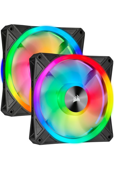 CORSAIR CO-9050100-WW İCUE QL140 RGB 140 MM DÖRT RGB RENK DÖNGÜLÜ PWM FAN, LİGHTİNG NODE CORE KONTROLCÜ İLE BİRLİKTE, 2'Lİ PAKET CORSAIR CO-9050100-WW İCUE QL140 RGB 140 MM DÖRT RGB RENK DÖNGÜLÜ PWM FAN, LİGHTİNG NODE CORE KONTROLCÜ İLE BİRLİKTE, 2'Lİ PAKET