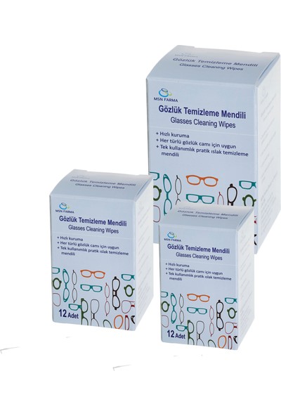 Msn Farma Gözlük Temizleme Mendili 12'li - 3 Adet Msn Farma Gözlük Temizleme Mendili 12'li - 3 Adet