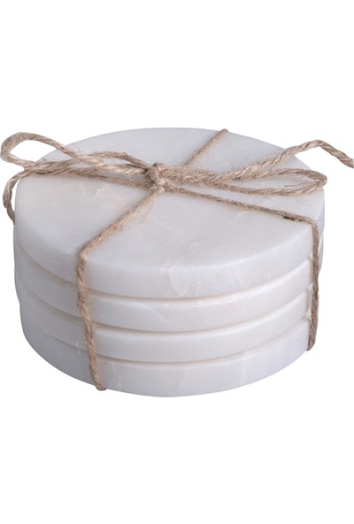 Too Decor 4'lü Mermer Bardak Altlığı Yuvarlak