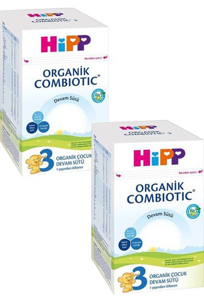 Hipp 3 Organik Combiotic Devam Sütü 800 gr 2'li Hipp 3 Organik Combiotic Devam Sütü 800 gr 2'li